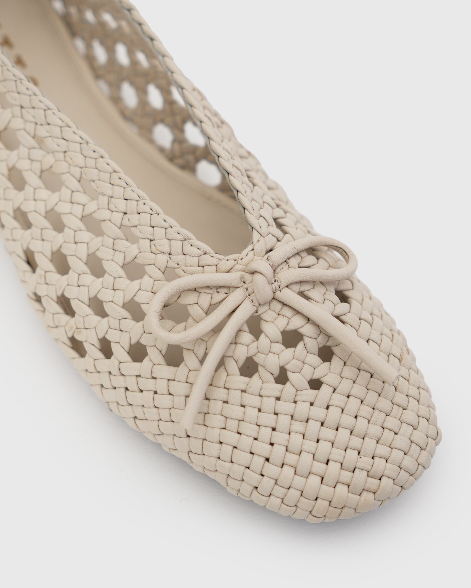 GEORGIA Leather Woven Ballet Flats
